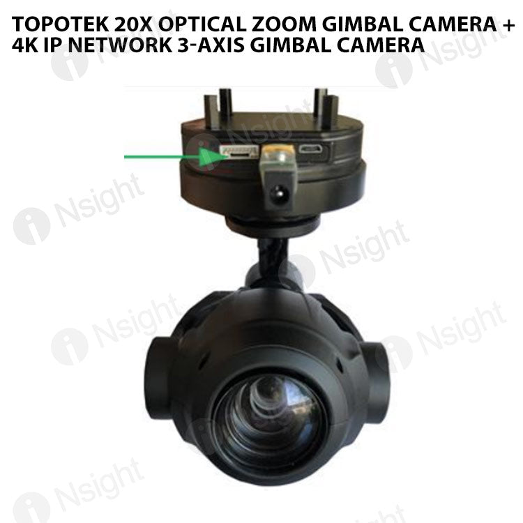 Topotek HI20S77 20x Optical Zoom Gimbal camera + 4K IP Network 3-Axis – iNsightFPV
