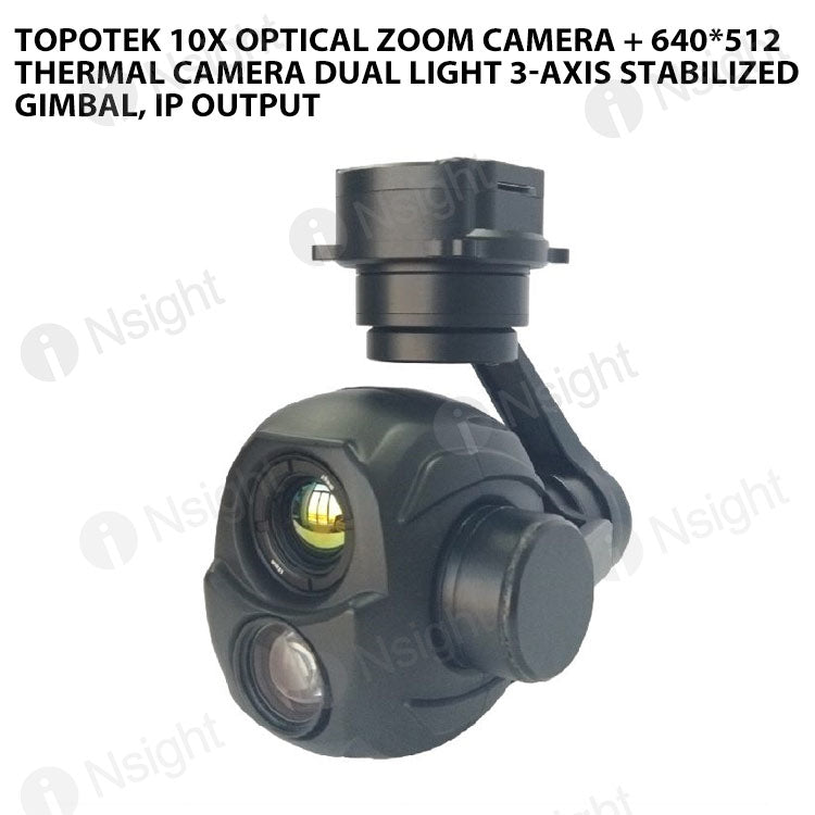 Topotek 10x Optical zoom camera + 640*512 thermal camera Dual light 3- – iNsightFPV
