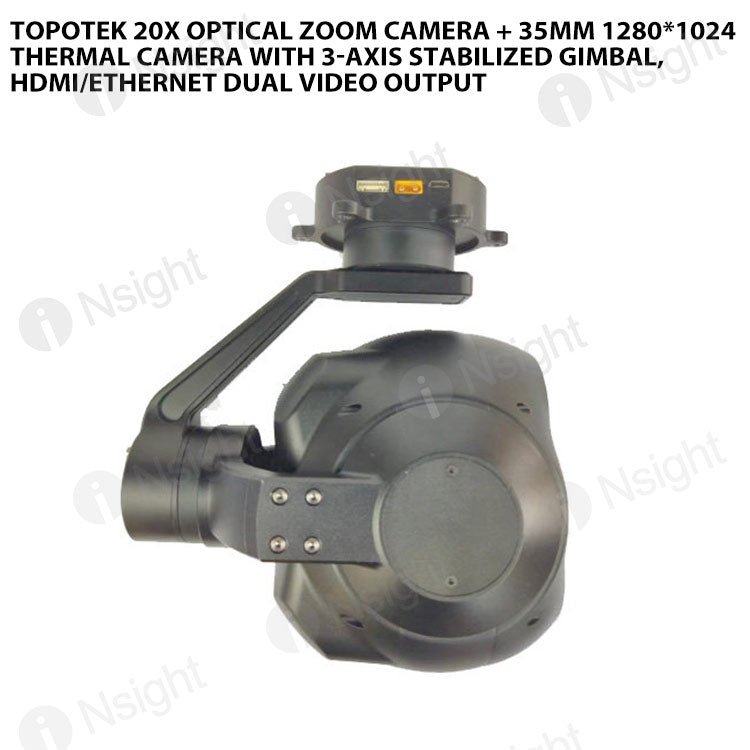 Topotek 20x Optical Zoom Camera + 35mm 1280*1024 Thermal Camera with 3 – iNsightFPV