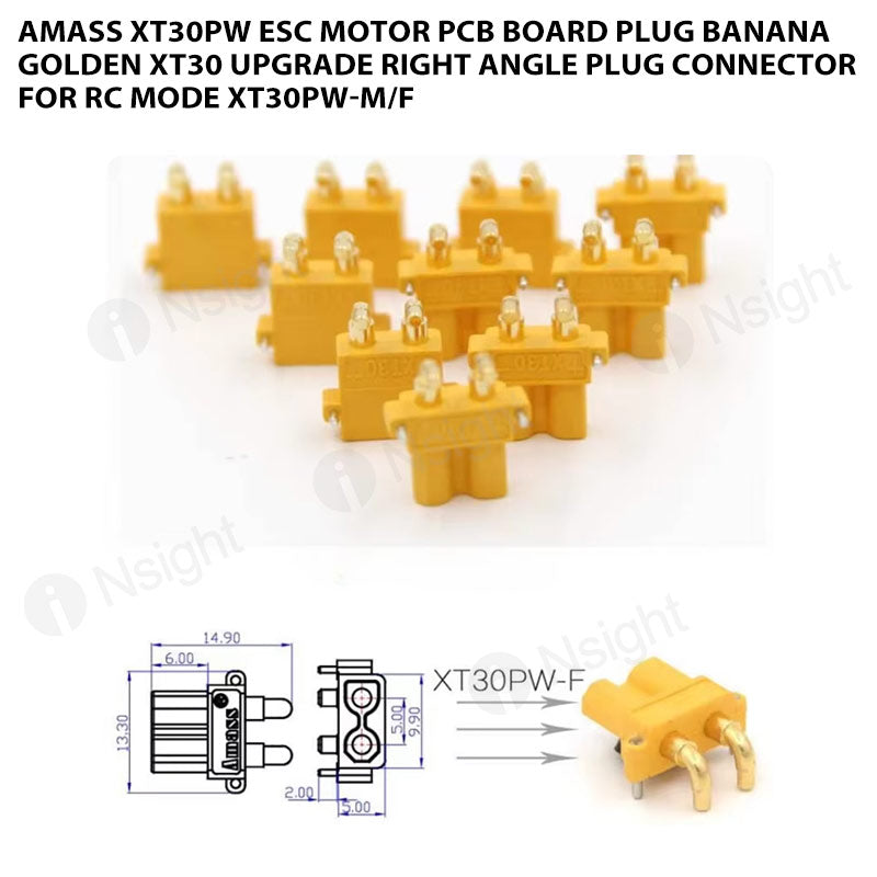 Amass XT30PW ESC Motor PCB board plug Banana Golden XT30 Upgrade Right – iNsightFPV
