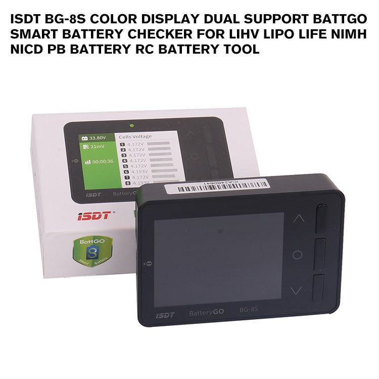 iSDT BG-8S Color Display Dual Support BattGO Smart Battery Checker for – iNsightFPV