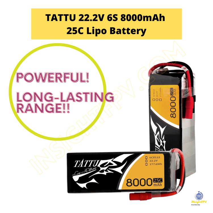 TATTU 22.2V 6S 8000mAh 25C Lipo Battery – iNsightFPV