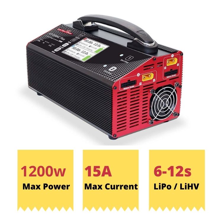 Ultra Power UP1200AC PLUS 2X600W 15A 6-12S Battery UAV Drone Charger ...