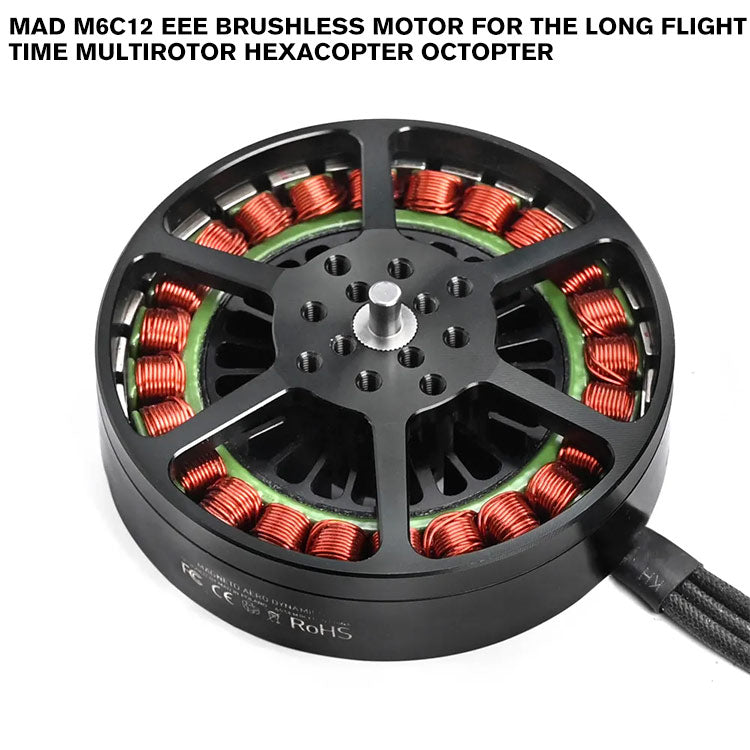 MAD M6C12 EEE Brushless Motor For The Long Flight Time Multirotor Hexa ...