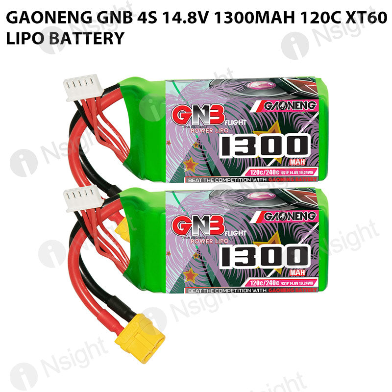 GAONENG GNB 4S 14.8V 1300mAh 120C XT60 LiPo Battery – iNsightFPV