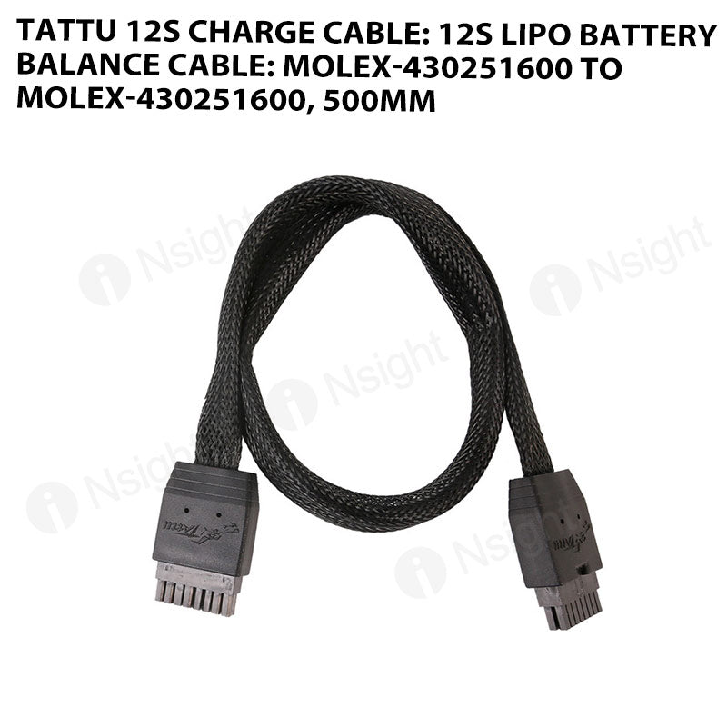 Tattu 12S Charge Cable: 12S Lipo Battery Balance Cable: MOLEX-43025160 ...