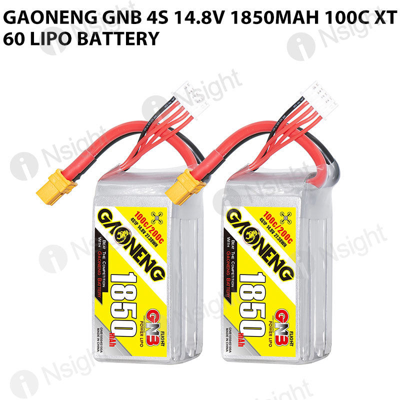 GAONENG GNB 4S 14.8V 1850mAh 100C XT60 LiPo Battery – iNsightFPV