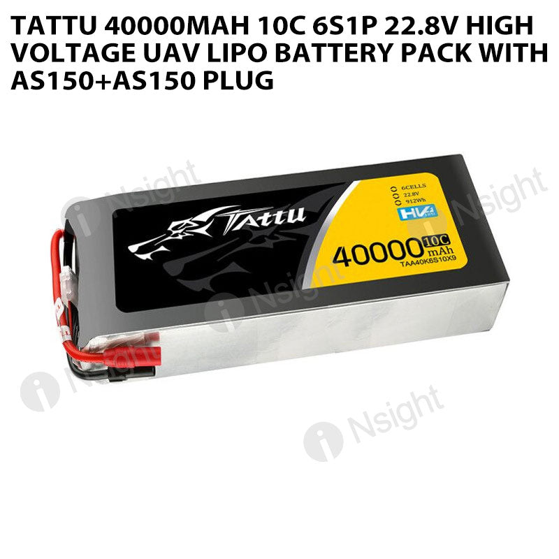 Tattu 40000mAh 6s 10C 22.8V High Voltage UAV Lipo Battery Pack With AS ...