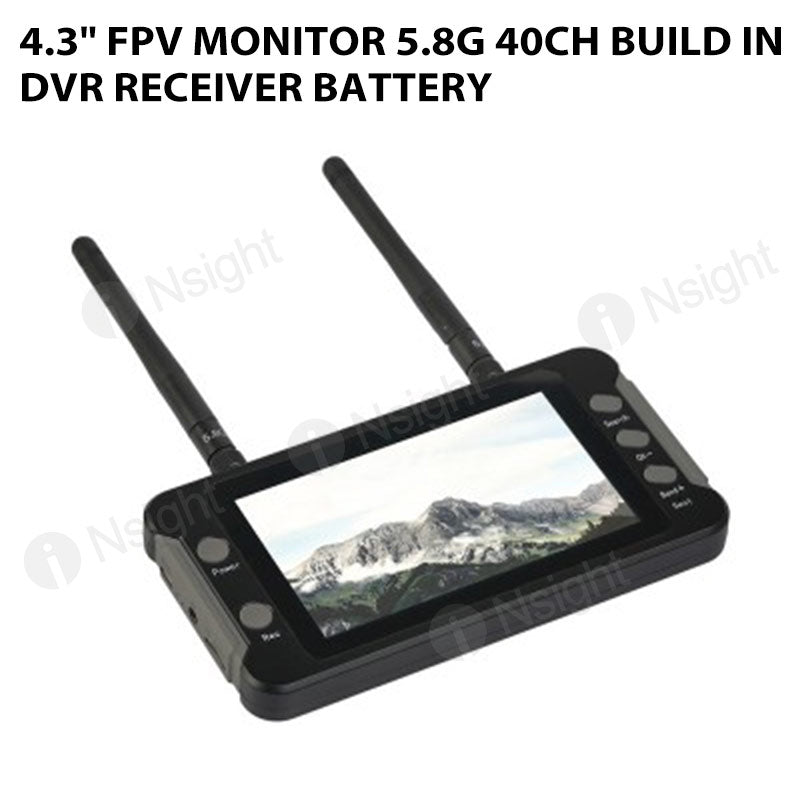 4.3" FPV Monitor 5.8G 40CH Build in DVR Receiver Battery – iNsightFPV