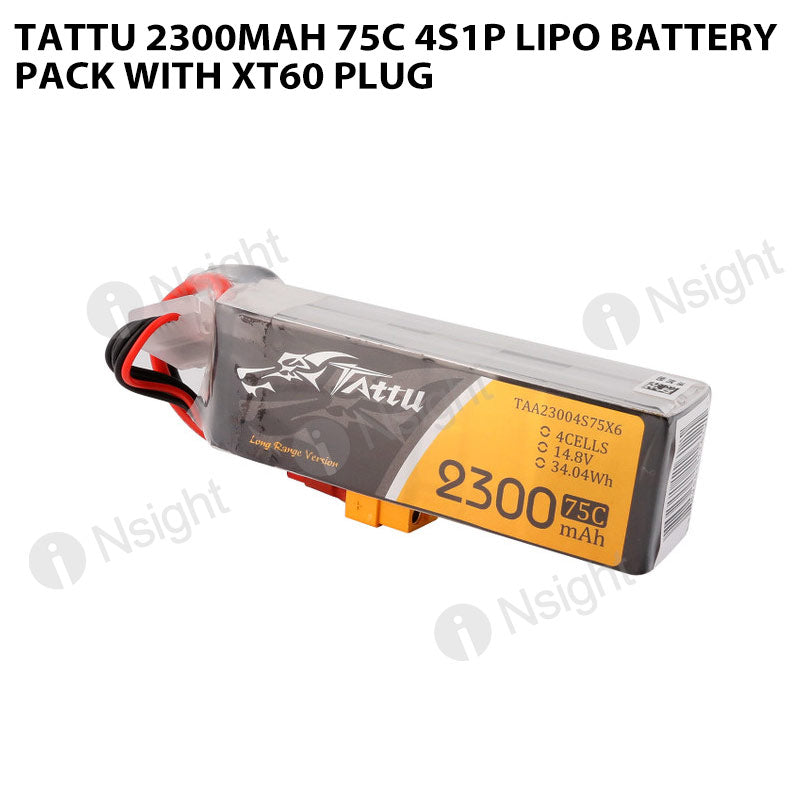 Tattu 2300mAh 75C 4S1P Lipo Battery Pack With XT60 Plug – iNsightFPV