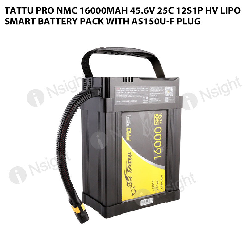 Tattu Pro NMC 16000mAh 45.6V 25C 12S1P HV Lipo Smart Battery Pack With ...