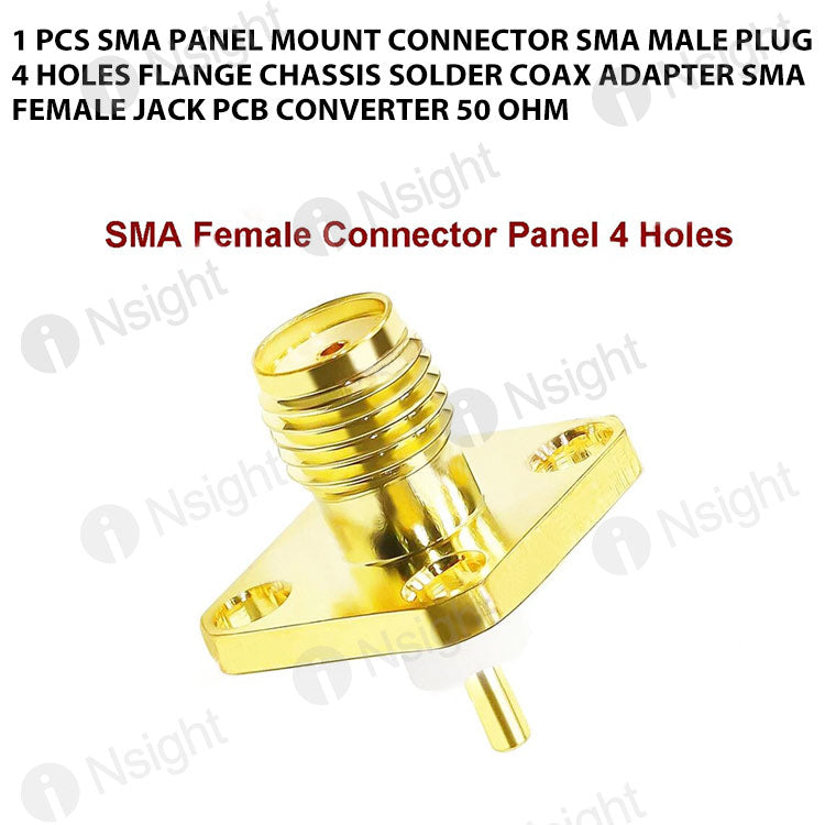 1 Pcs SMA Panel Mount Connector SMA Male Plug 4 Holes Flange Chassis S ...