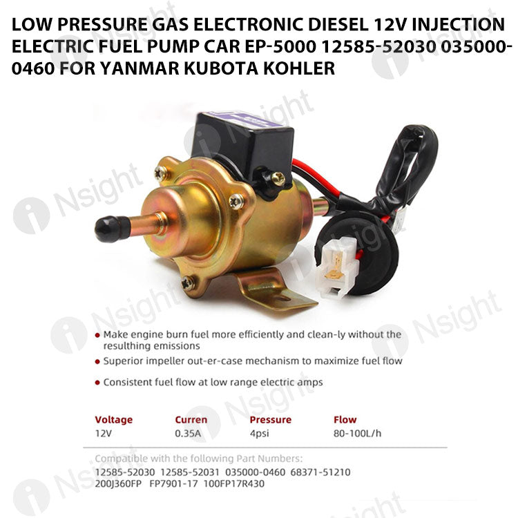 Low Pressure Gas Electronic Diesel 12V Injection Electric Fuel Pump Ca ...