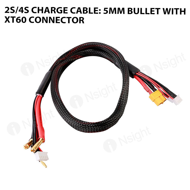 2S/4S Charge Cable: 5mm Bullet With 4.0mm Bullet Connector – iNsightFPV