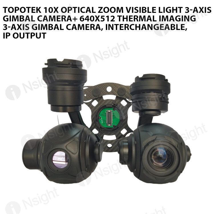 Topotek KIP10-G6 10x optical zoom visible light 3-axis Gimbal camera+ ...