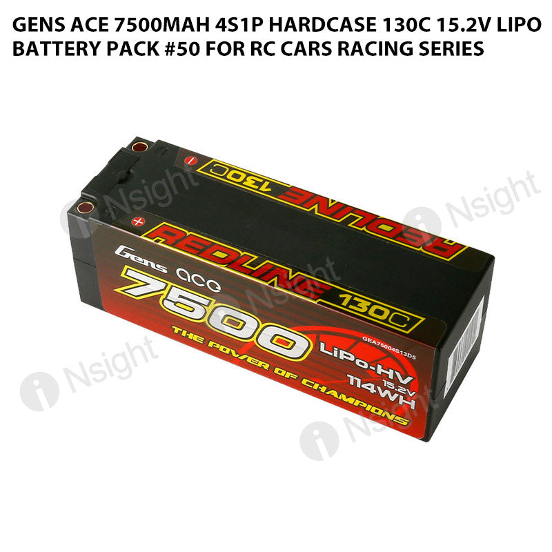 Gens Ace 7500mAh 4S 130C 15.2V HardCase Lipo Battery Pack #50 For RC C ...