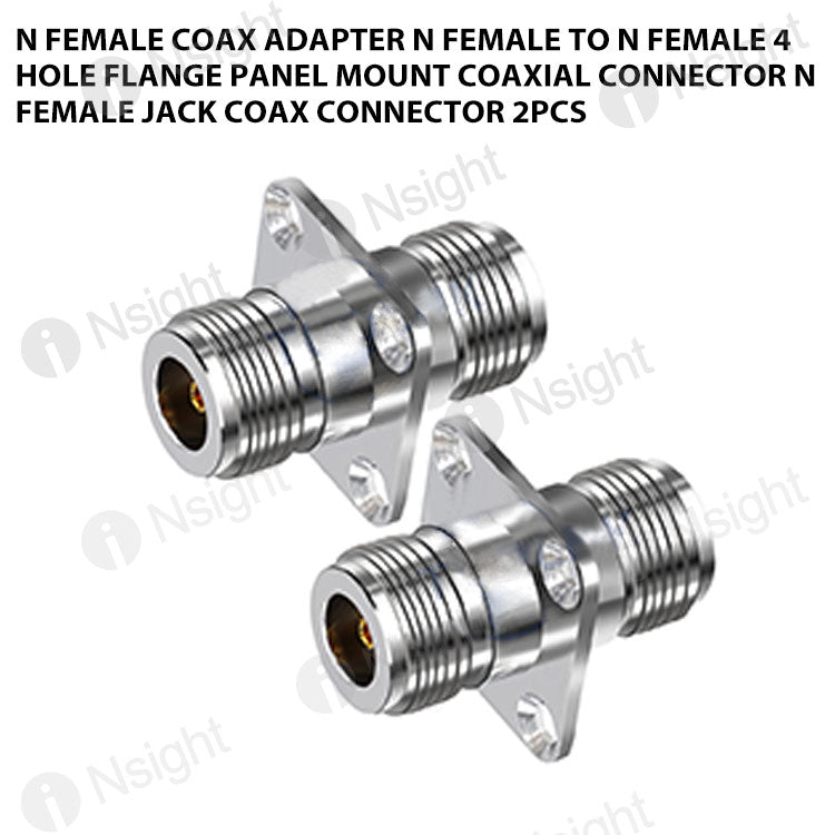 N Female Coax Adapter N Female to N Female 4 Hole Flange Panel Mount C ...