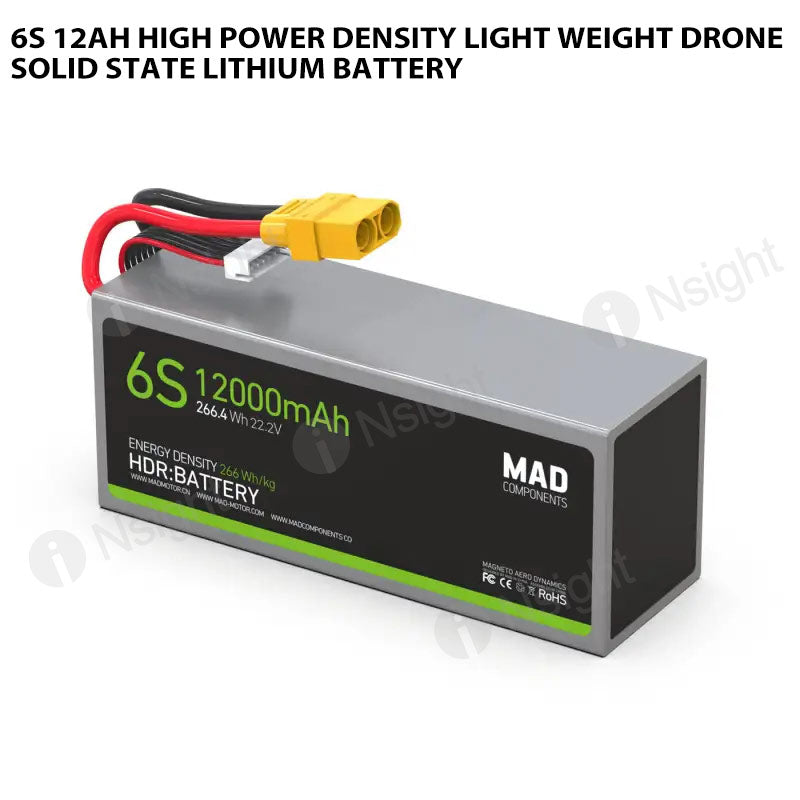 6S 12Ah High Power Density Light Weight Drone Solid State Lithium Batt ...