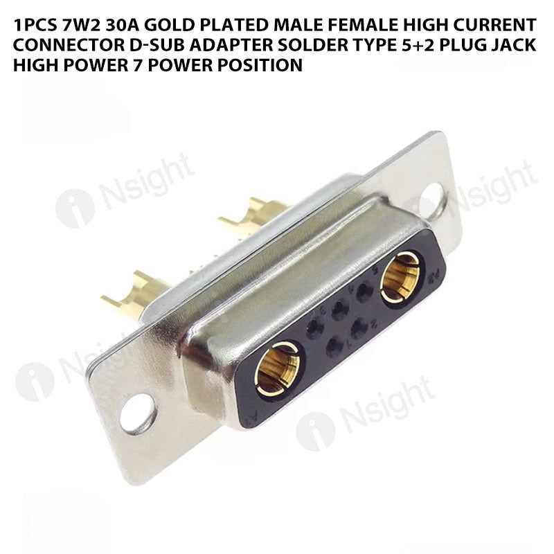1PCS 7W2 30A Gold plated MALE FEMALE high current CONNECTOR D-SUB adap ...