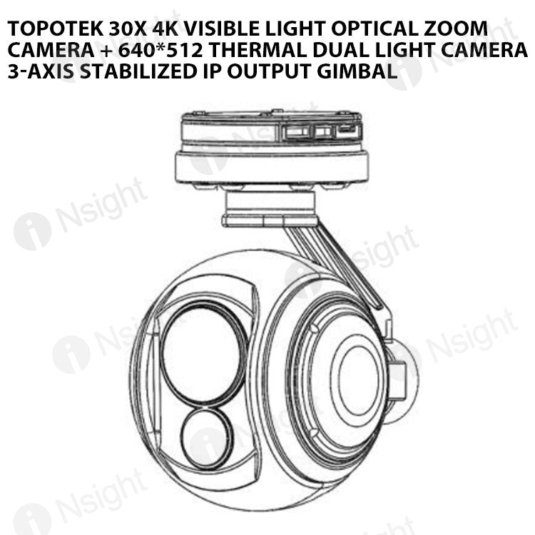 Topotek 30x 4k visible light Optical zoom camera + 640*512 thermal dua ...