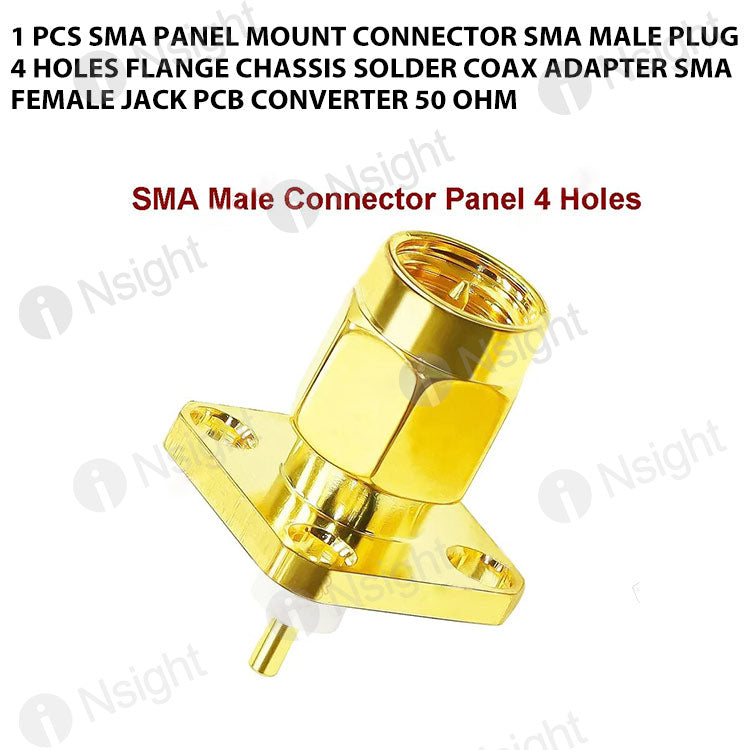 1 Pcs SMA Panel Mount Connector SMA Male Plug 4 Holes Flange Chassis S ...