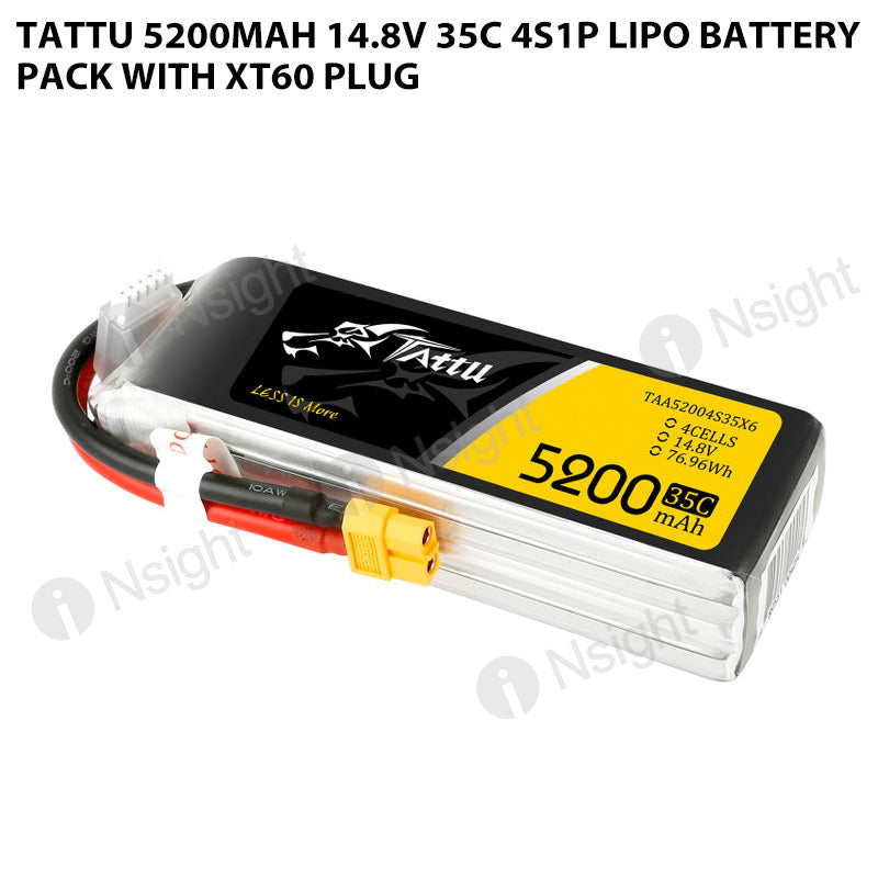 【stop production】Tattu 5200mAh 14.8V 35C 4S1P Lipo Battery Pack With X ...