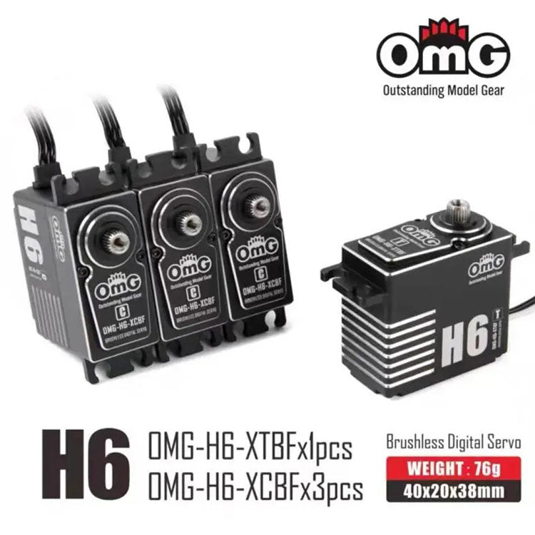 OMG new H6 metal high-pressure large torque brushless digital steering ...